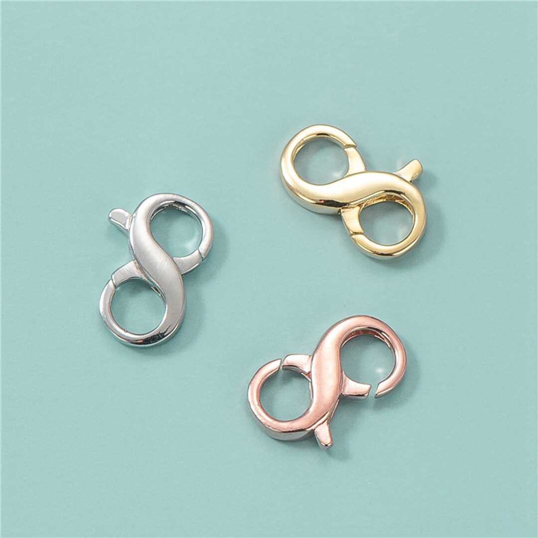 Sterling Silver Double Lobster Clasps, Double Lobster Clasp, Infinity ...