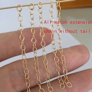14K Gold Filled Extension Chains With Tail Drop , Gold Filled Chain ...