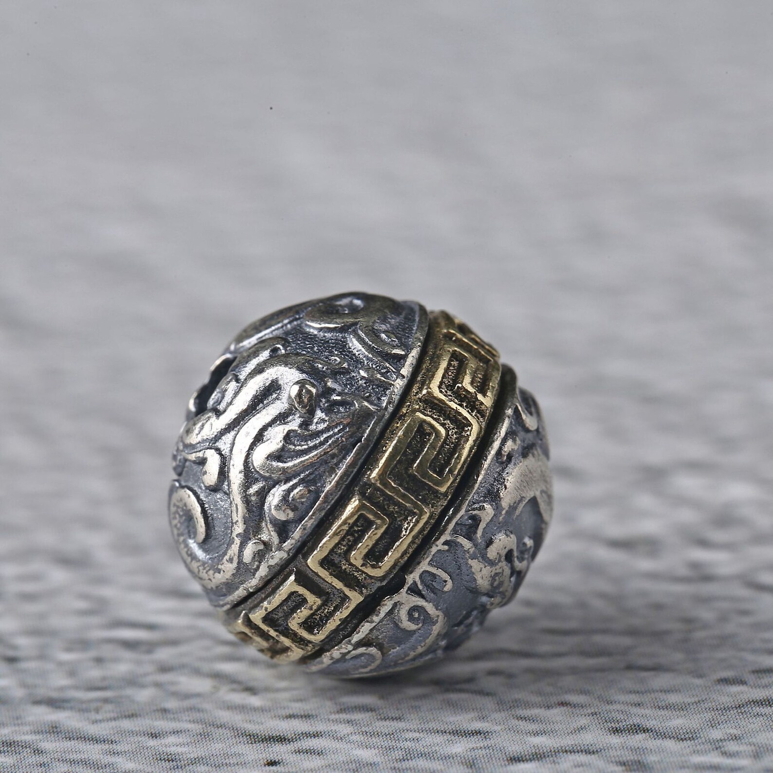Sterling Silver Greek Key Beads, Silver Swirl Spiral Beads, 925 Silver ...