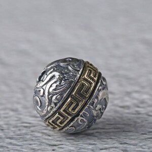 Sterling Silver Greek Key Beads, Silver Swirl Spiral Beads, 925 Silver ...