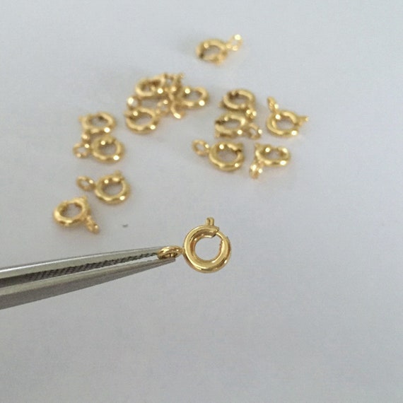 14K Gold Plated Spring Ring Clasps W/ Open Closed Ring Gold | Etsy