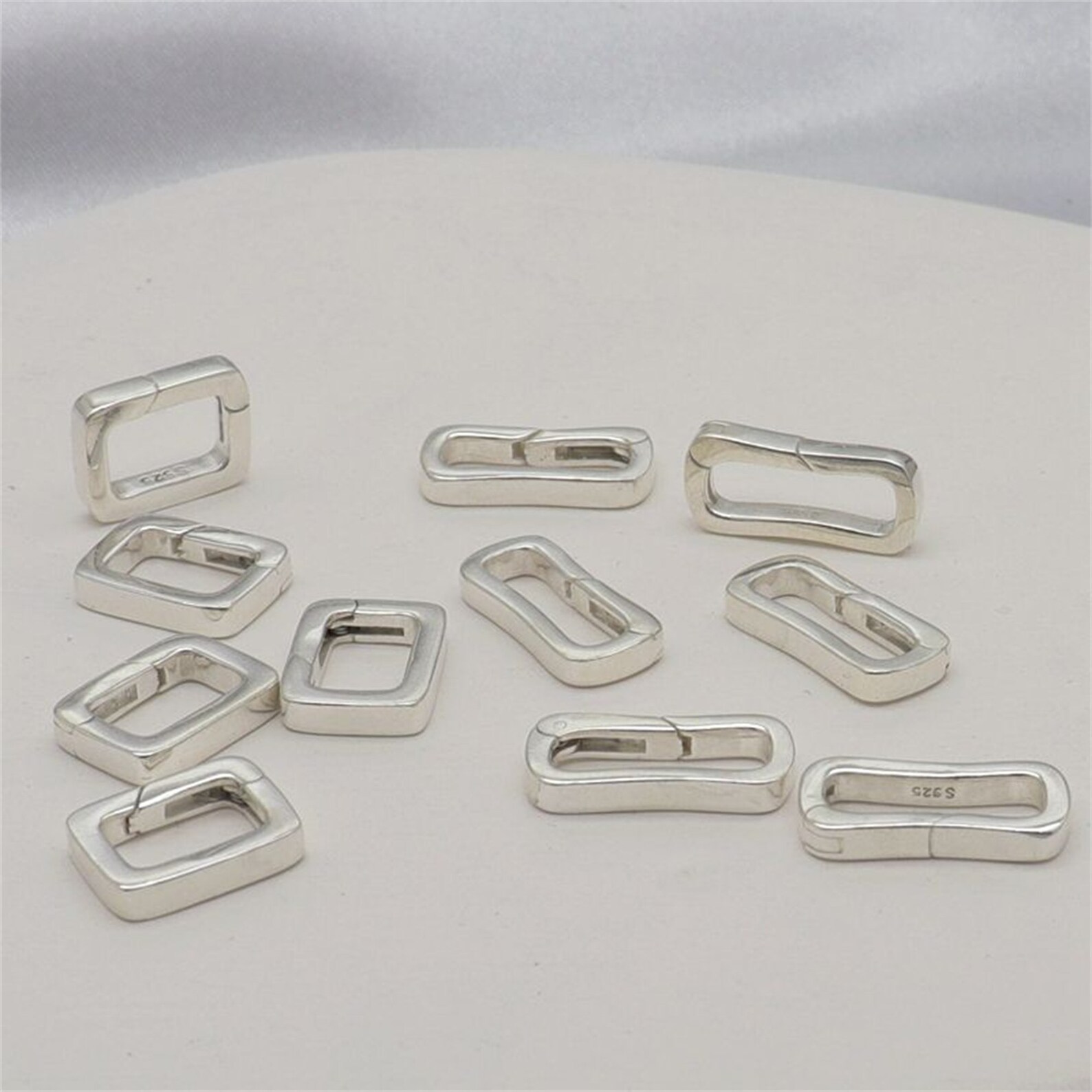 Sterling Silver Rectangle Spring Gate Clasp, Hinged Design - Etsy