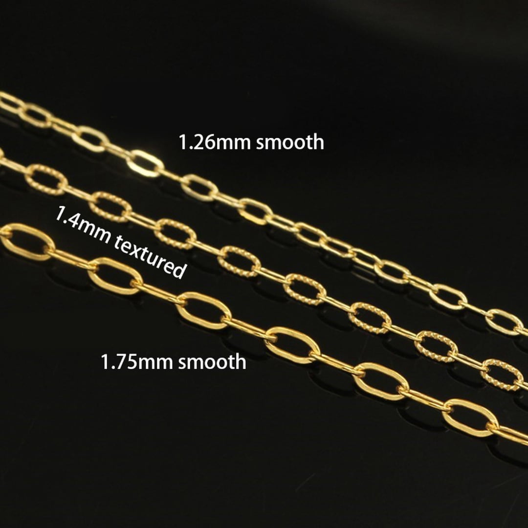 2 Meters 14K Gold Filled Rectangle Drawn Cable Chain, Bulk Paper Clip ...