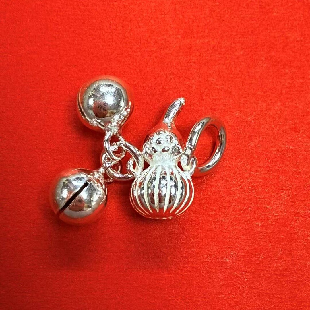 Sterling Silver Gourd Charm With Bell, Jewelry Making Supplies - Etsy