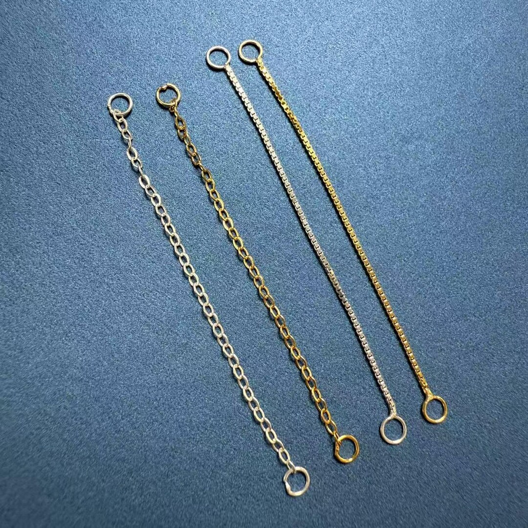 Sterling Silver Double Holes Earring Connector Chains, Silver Dangle ...