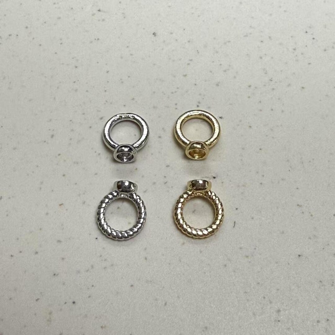 14K Gold Plated Round Closed Connector W/end Cap, Circle Connector ...