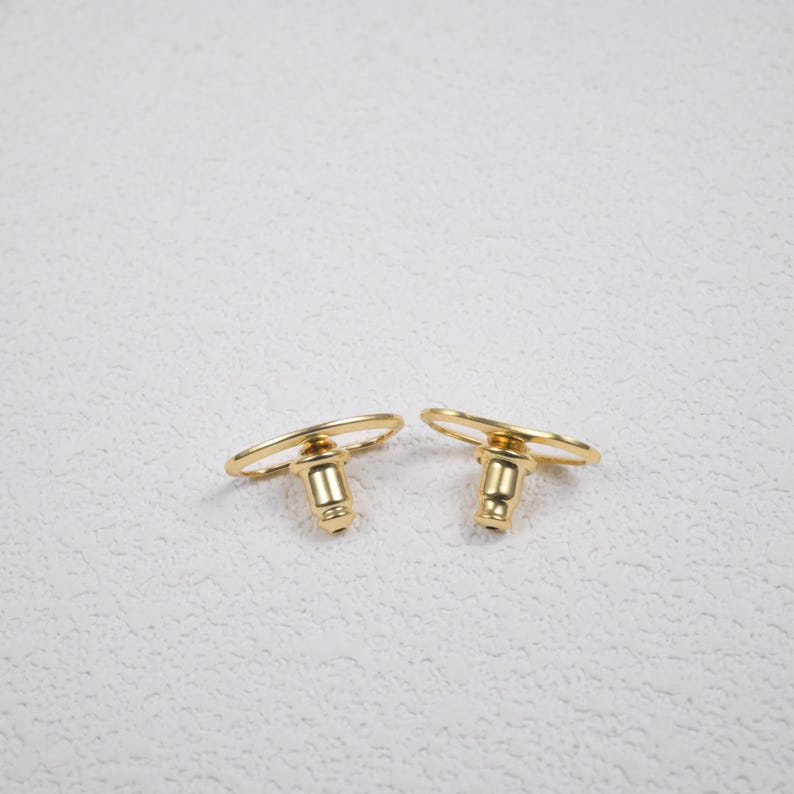 14K Gold Plated Bullet & Butterfly Ear Nuts, Earring Backs, Earring ...
