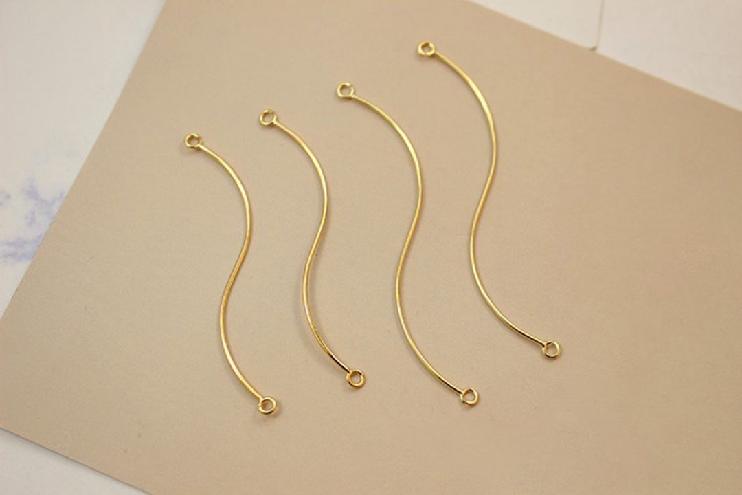 Gold Plated Spiral Connector Charm Earring Charm, Gold Tone S Shape ...