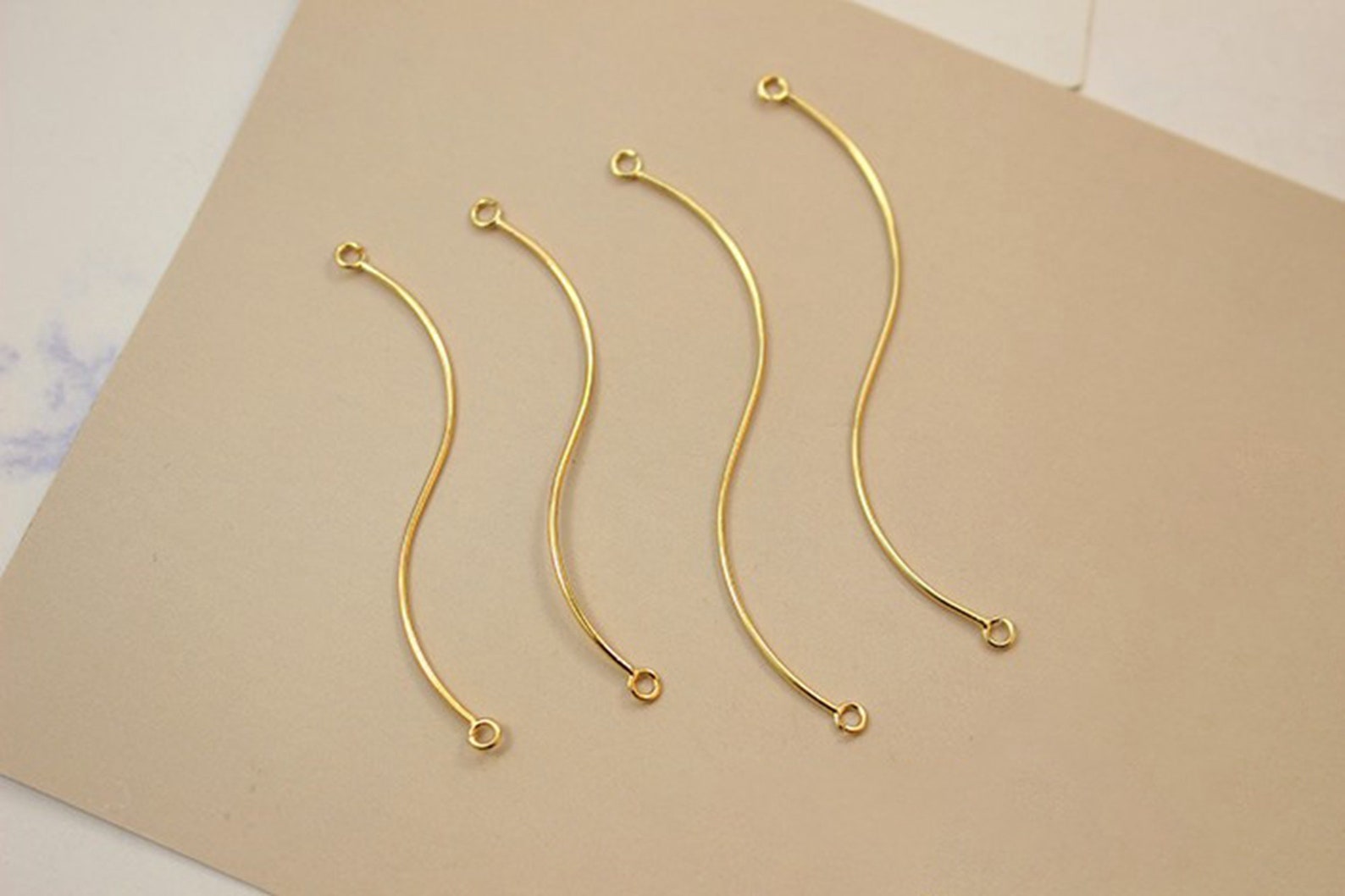 Gold Plated Spiral Connector Charm Earring Charm, Gold Tone S Shape ...