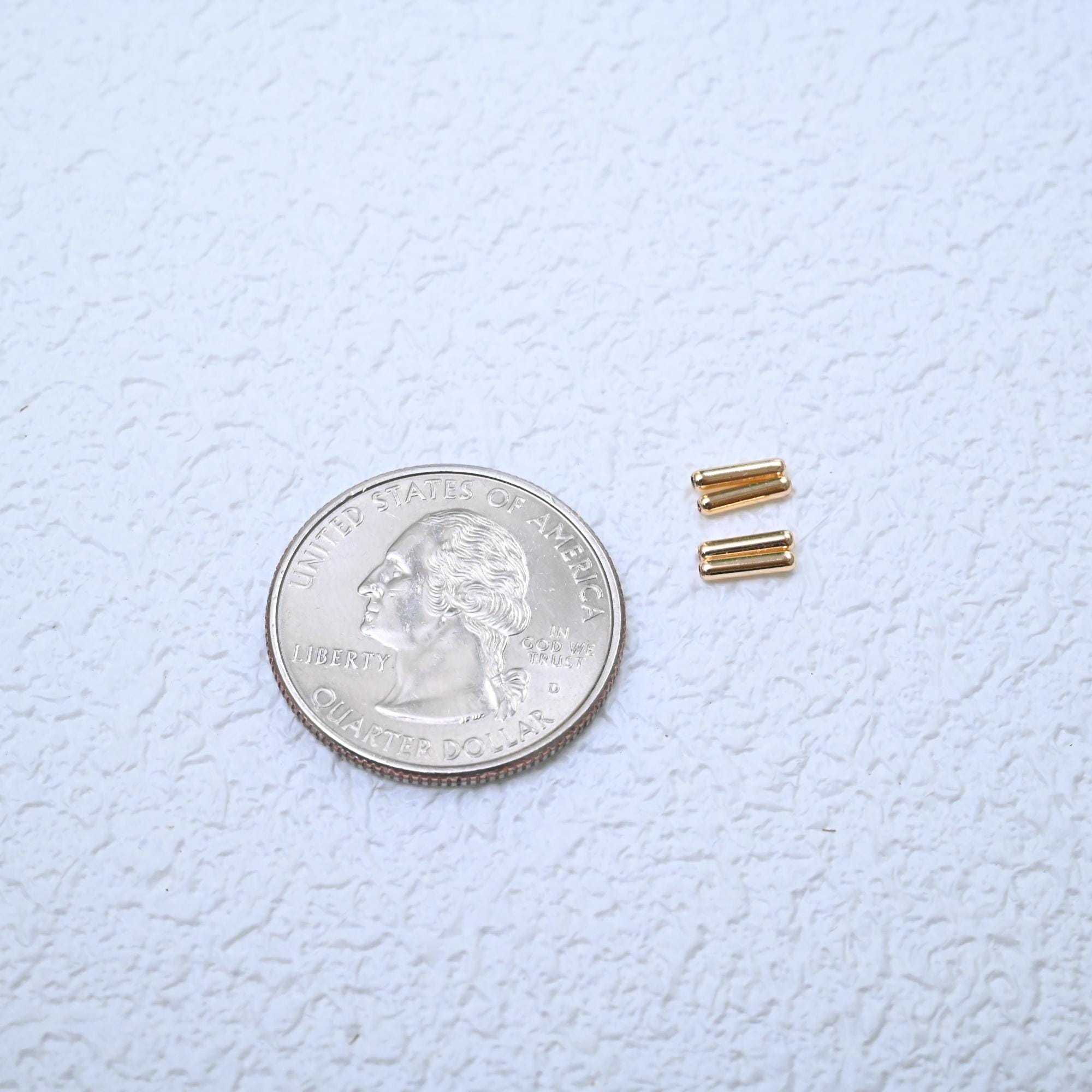 14K Gold Plated Plain Tube Tubes, Gold Tone Noodle Tube Beads, Gold ...