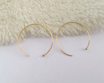 6 Pairs 14K Gold Filled Circle Ear Wires With Open Ring, Gold Filled ...