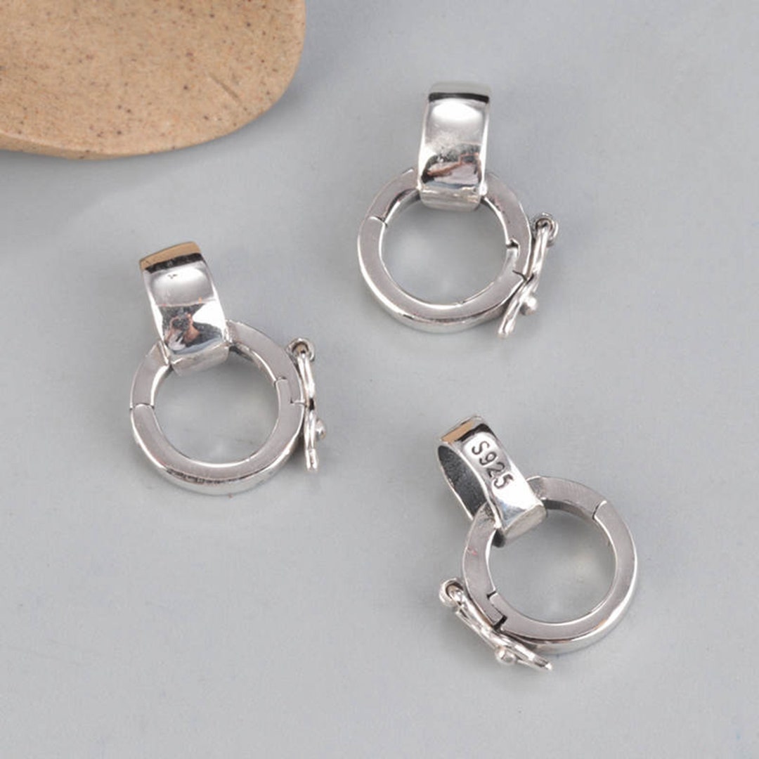 Sterling Silver Round Clasp With Marcasite, 925 Silver Claw Clasp ...