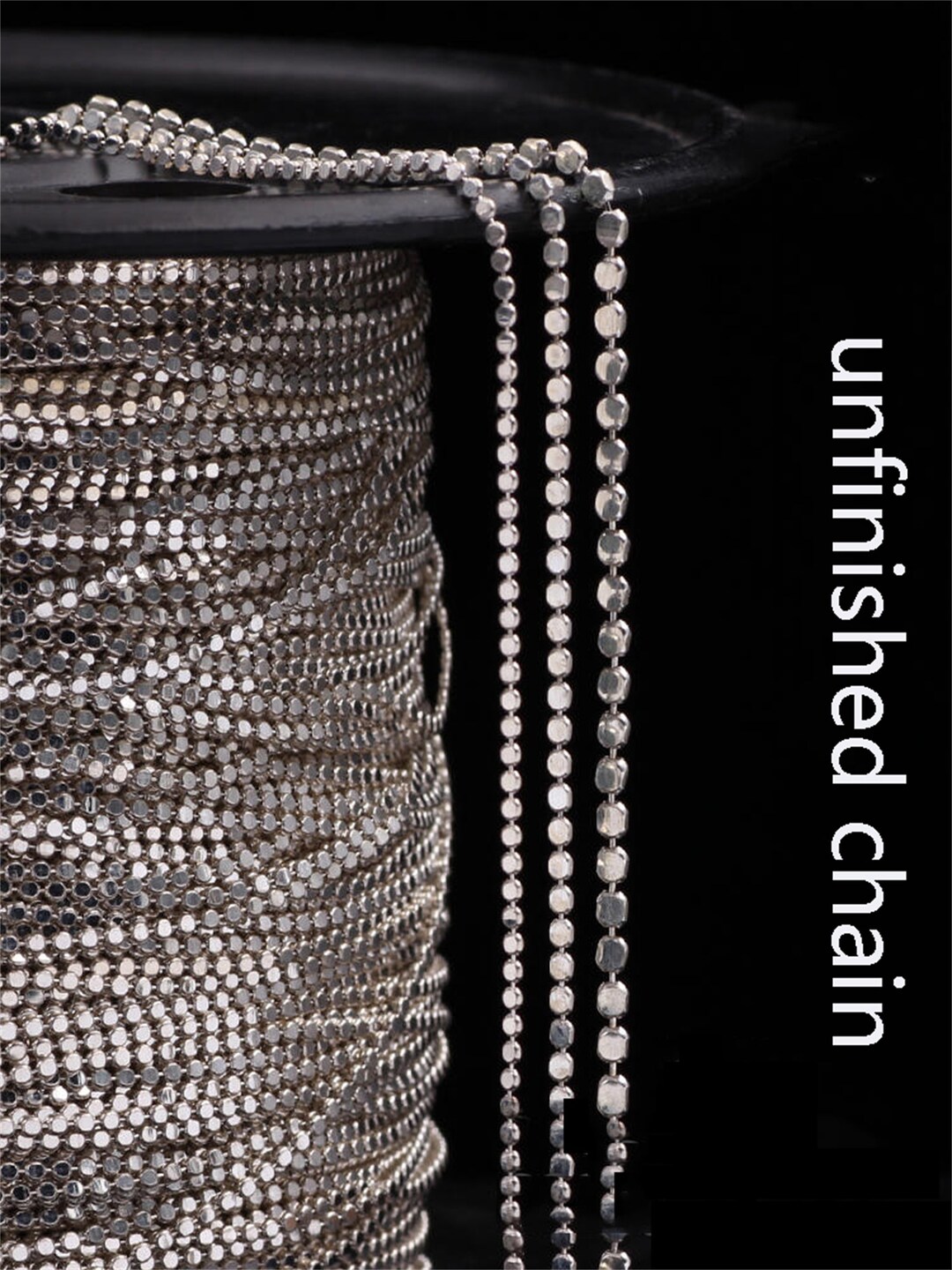 Sterling Silver Flat Round Bead Chain, Bulk Bead Chains, Unfinished ...