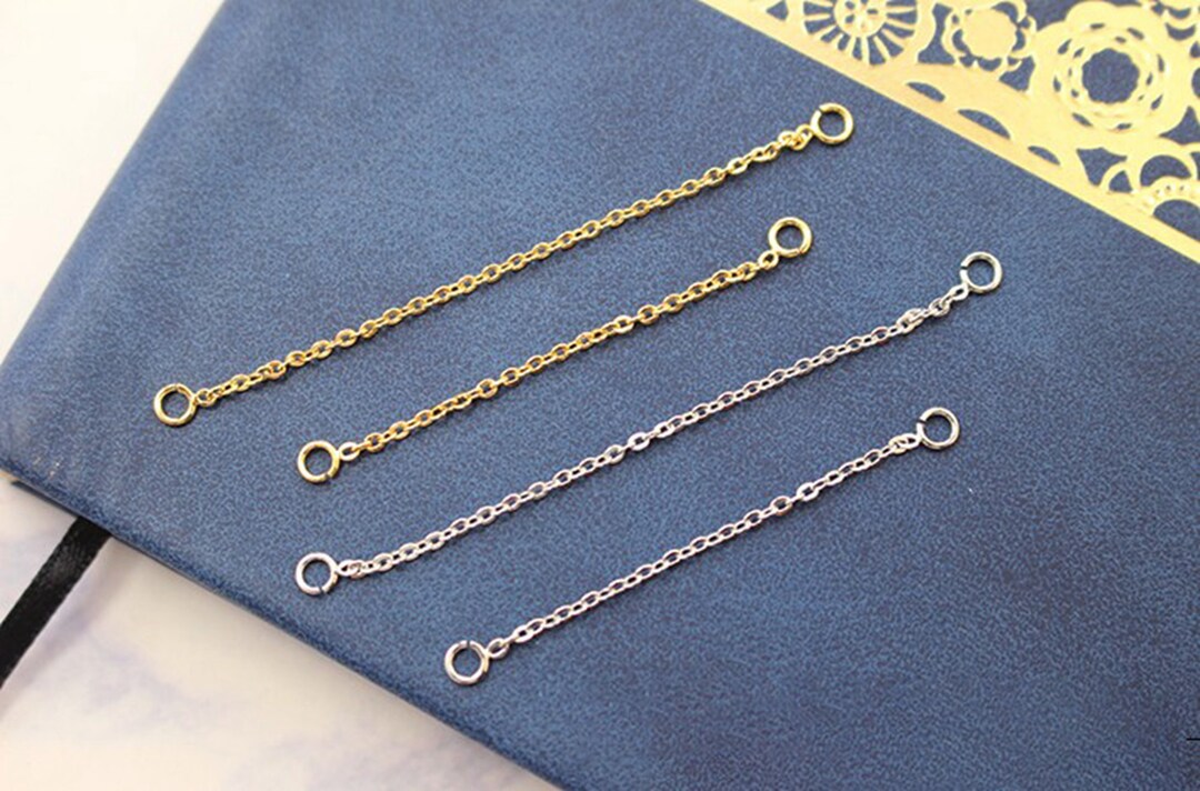 14K Gold Plated Extender Chain Cable Chain Connectors W/ Open Rings ...