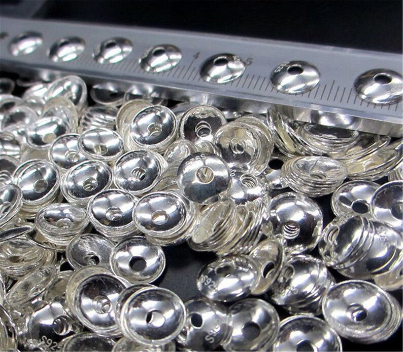 Sterling Silver Round Bead Caps, Plain Spacer Beads (3mm-8mm) - Etsy