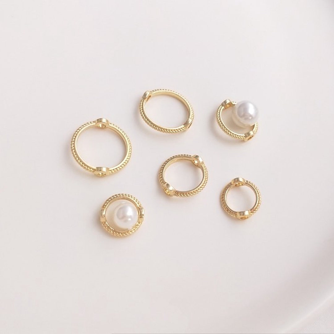 14K Gold Plated Circle Bead Frames , Gold Tone Bead Round Circle Frames ...