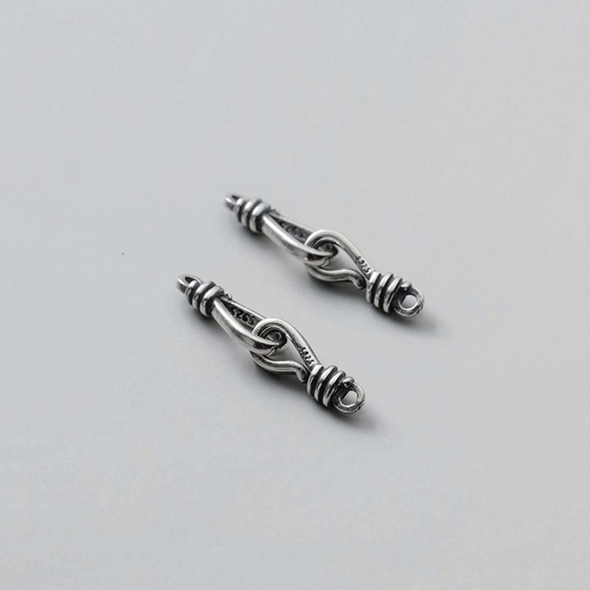 Sterling Silver Hook and Eye Clasps 925 Silver Thicken Hook - Etsy