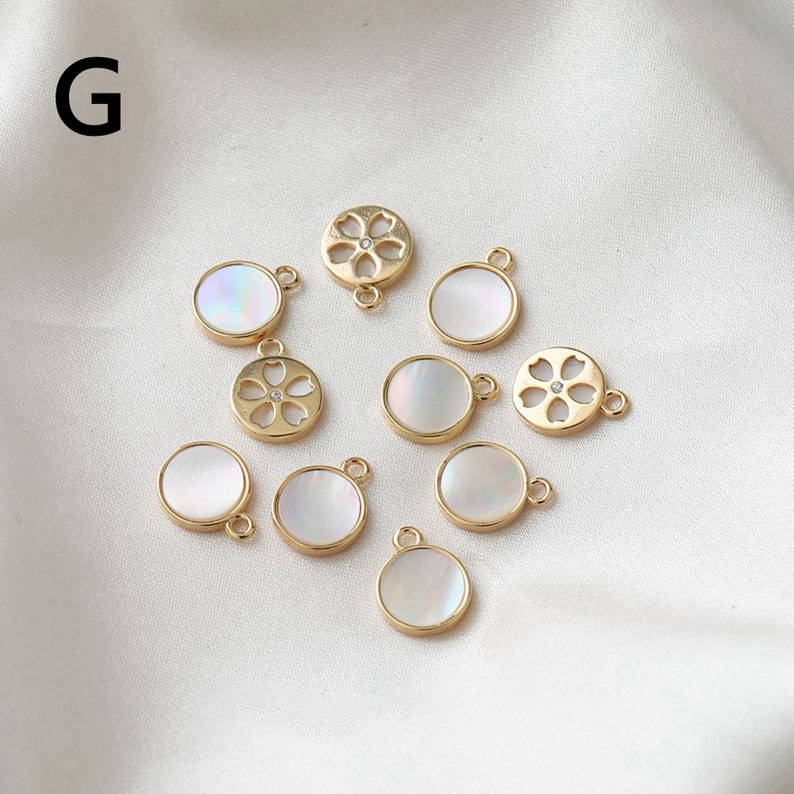 14K Gold Plated Shell Moon Connector Charm Gold Tone Clover - Etsy