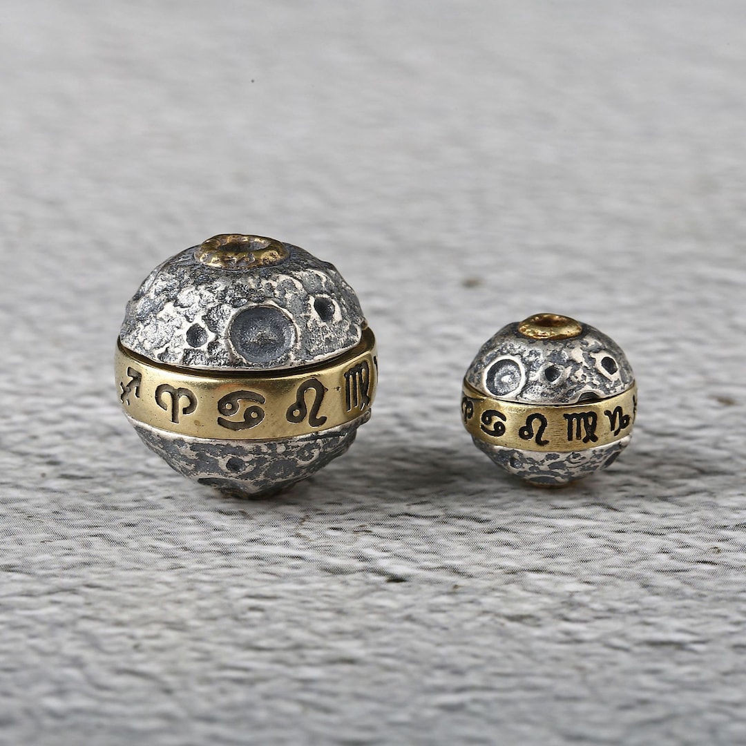 Sterling Silver Zodiac Constellation Bead, Round Spacer - Etsy
