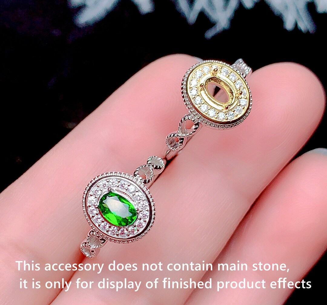 Sterling Silver Oval Ring Setting, Filigree Ring Head, 925 Silver Ring ...