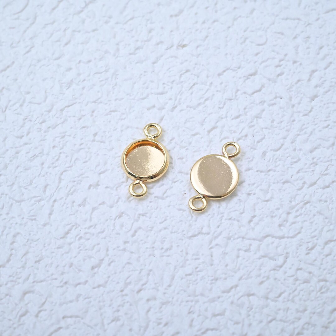 20pcs 14K Gold Plated Empty Charm Setting W/ Bezel Cup,bezel Setting ...