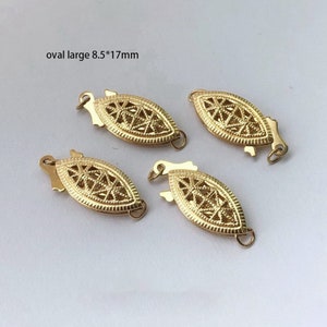 14K Gold Filled Round Filigree Pearl Clasp, Gold Filled Oval Box Clasp ...