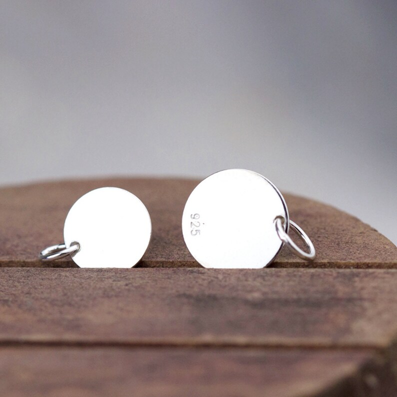 10/100 Pcs Sterling Silver Disc Charms Round Disc Charm 925 | Etsy