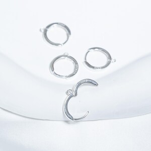 Sterling Silver Plain Earring Hoop, Round Hoop Earring With Closed Loop ...
