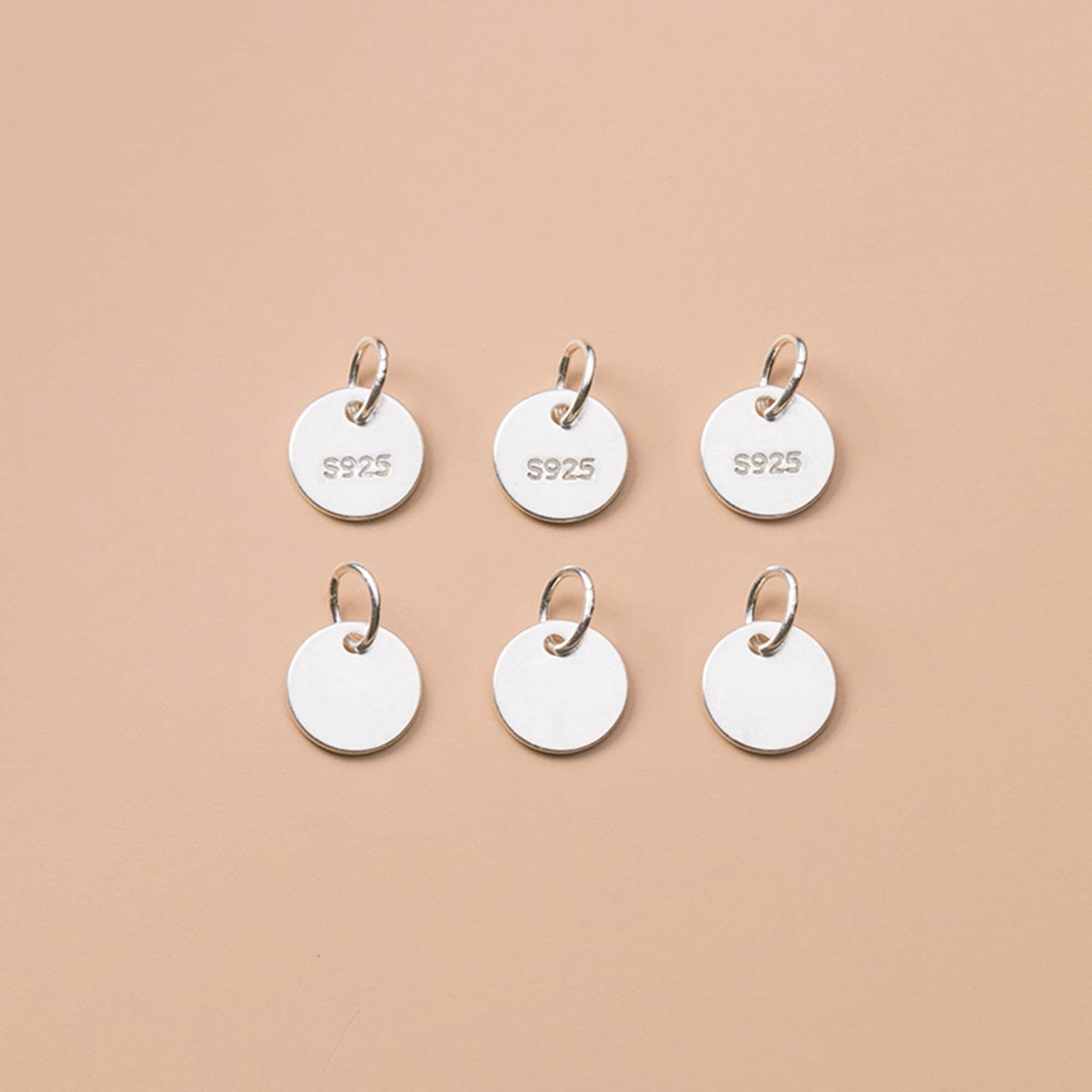 10/100 Pcs Sterling Silver Disc Charms Round Disc Charm 925 - Etsy