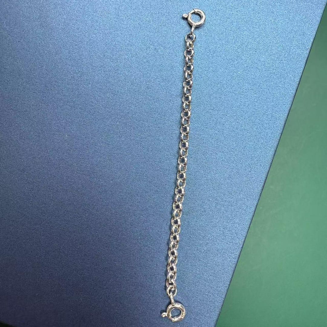 Sterling Silver Rolo Extension Chains W/ Ring Clasp, 925 Silver Belcher ...