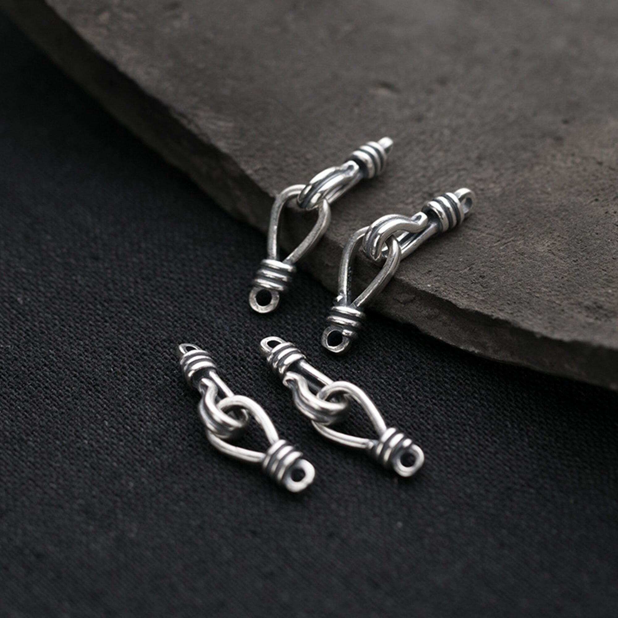 Sterling Silver Hook and Eye Clasps 925 Silver Thicken Hook - Etsy