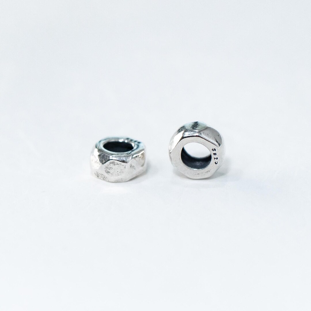 Sterling Silver Screw Nut Bead, Large Hole Polygon Spacer, 5.8-7.3mm - Etsy