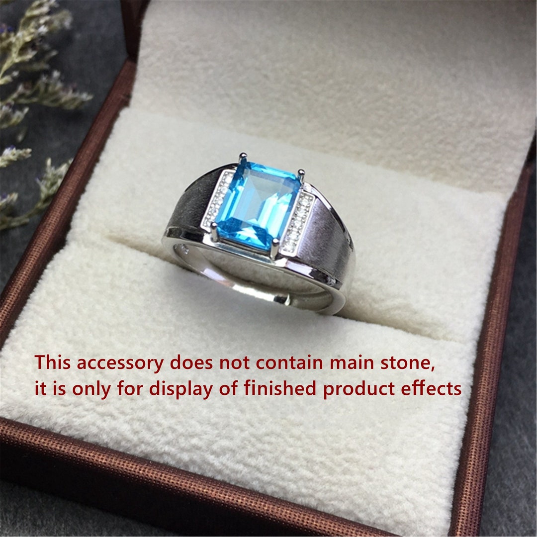 Sterling Silver Rectangle Ring Setting, Rectangular Ring Head, Silver ...