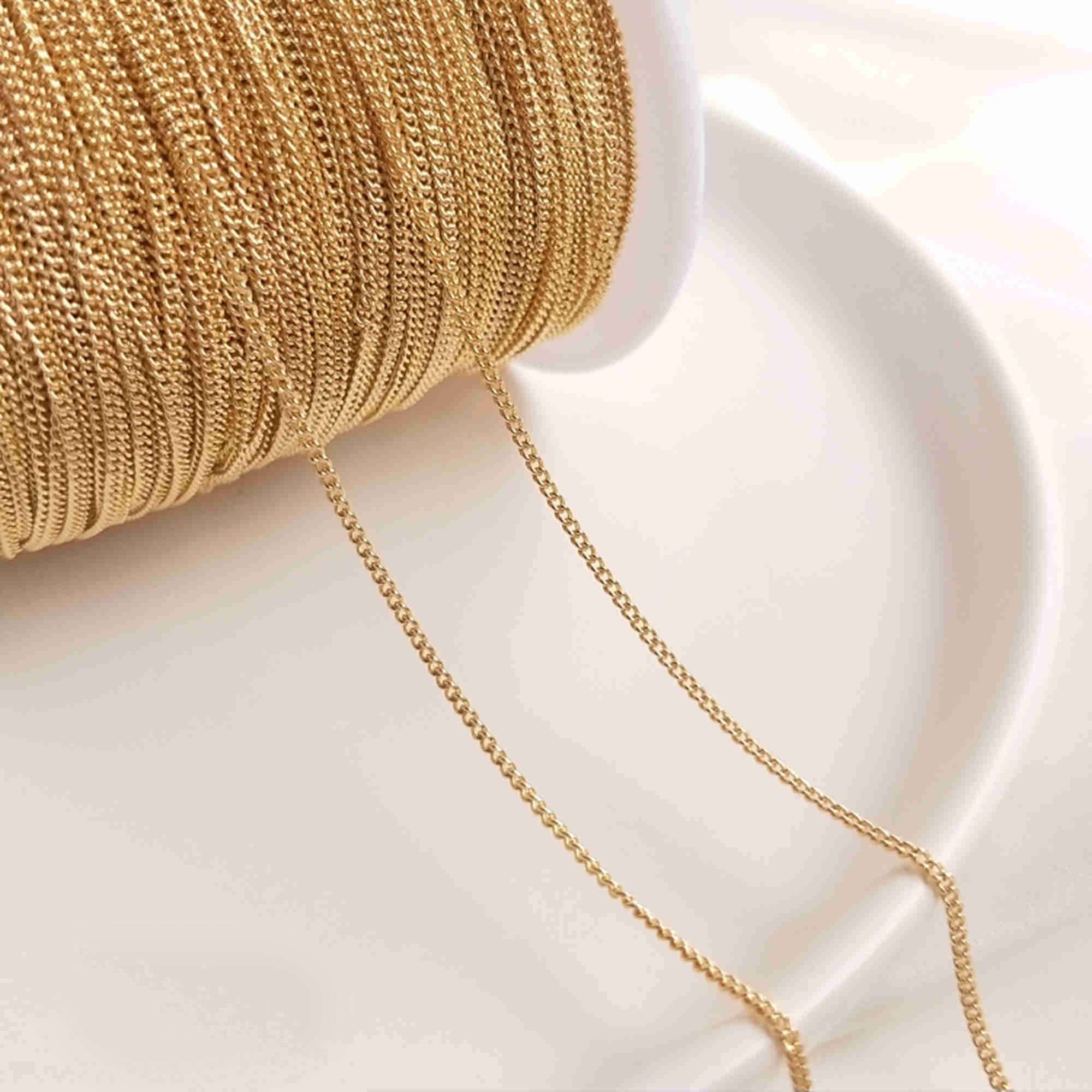 14K Gold Plated Cable Chain, Jewelry Making, 39