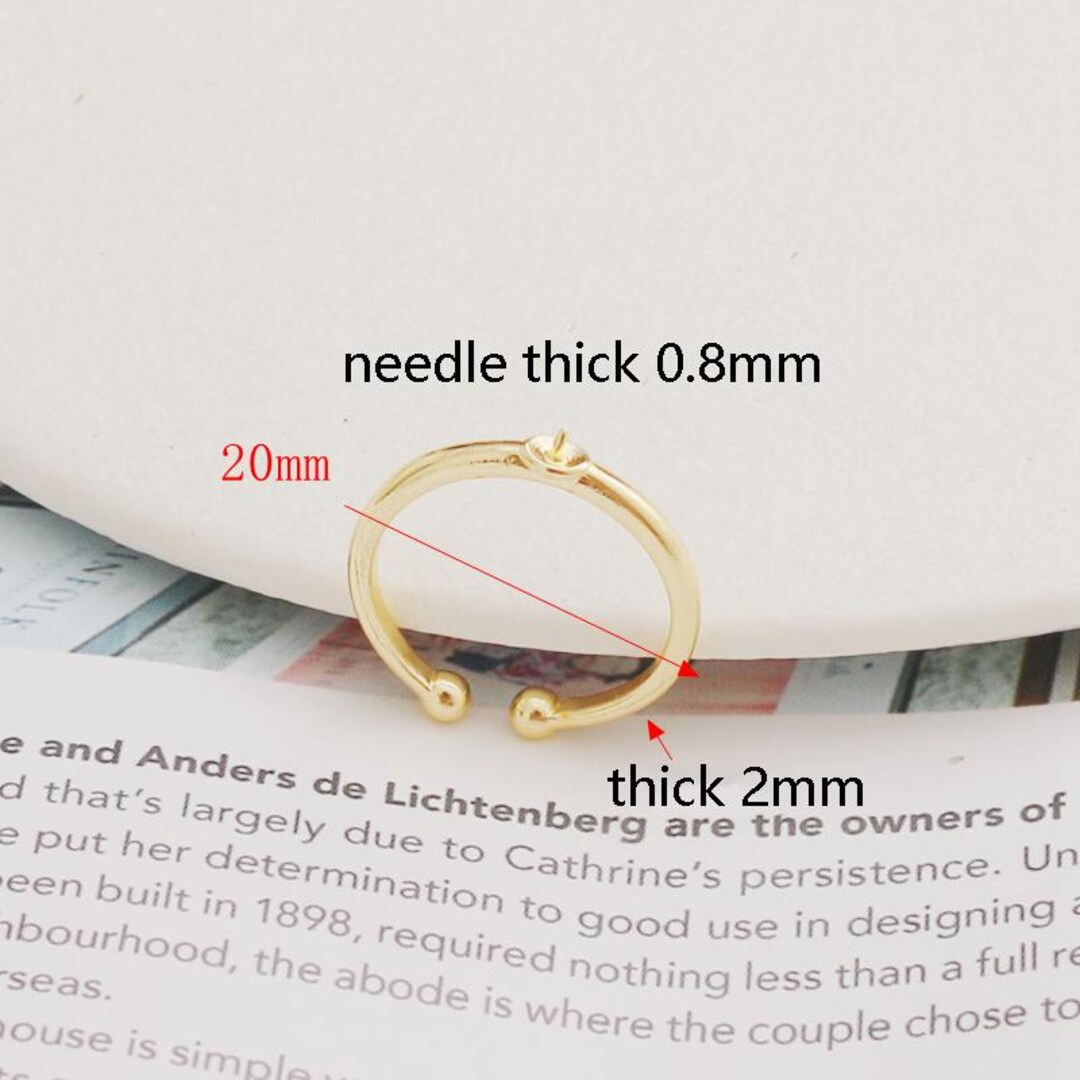 14K Gold Plated Brass Ring Settings, Gold Tone Ring With Cup and Peg ...