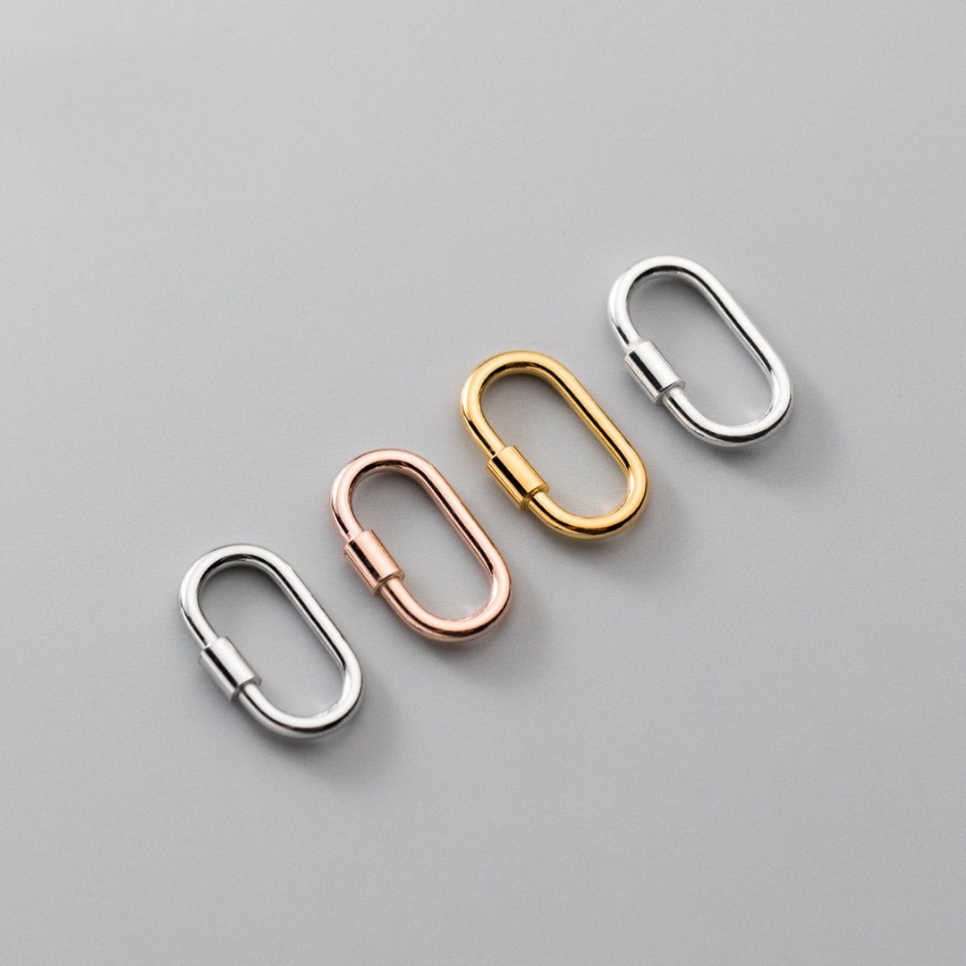 Sterling Silver Oval Screw Clasps, 925 Silver Screw Clasp, Oval Screw ...