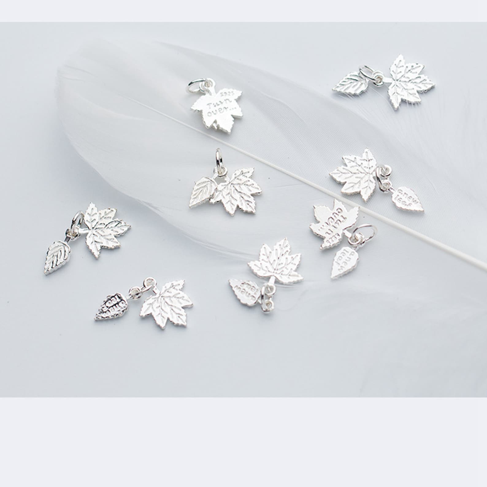 Sterling Silver Maple Leaf Charm, Nature Pendant, Forest Jewelry - Etsy