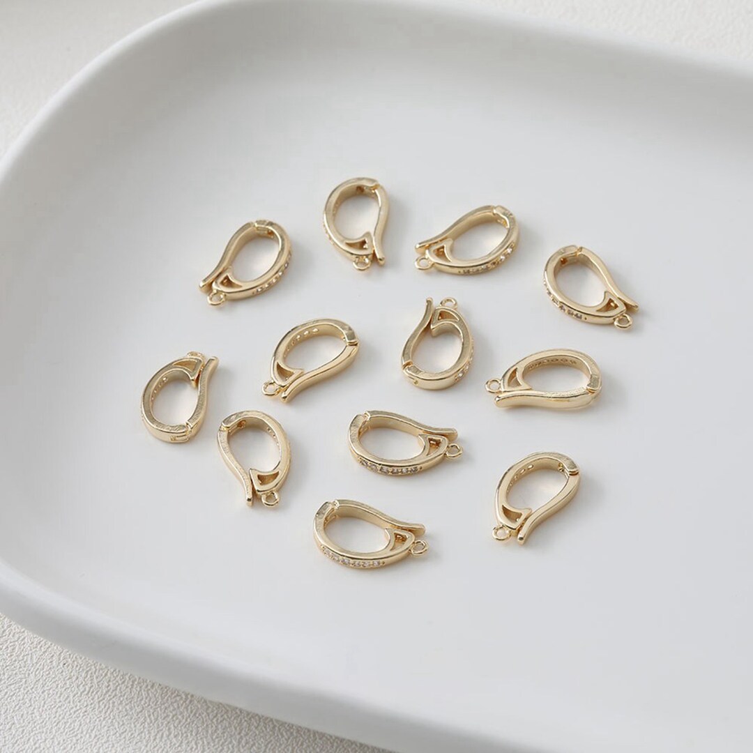 14K Gold Plated Shortener Enhancer Clasp for Pearl Bracelet Necklace ...