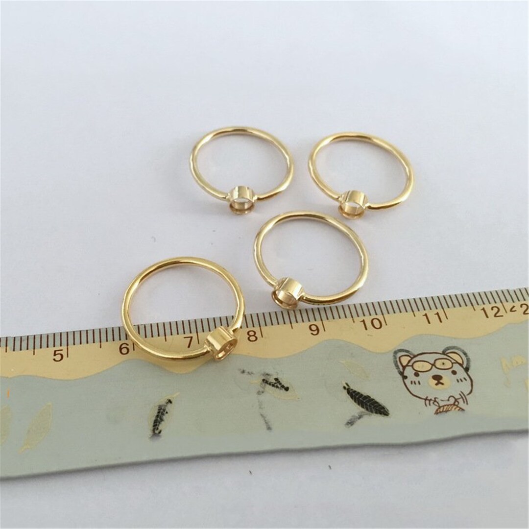 14K Gold Filled Stacking Rings Settings With Round Bezel, Gold Filled ...
