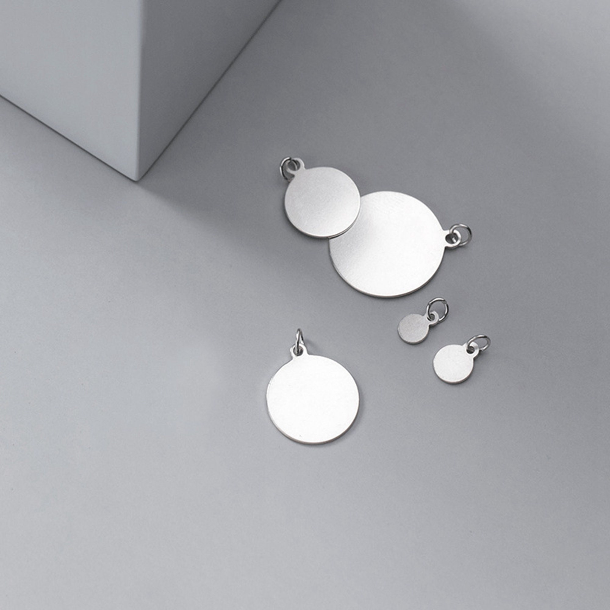 Sterling Silver Disc Blank Charms Round Disc Charm 925 | Etsy