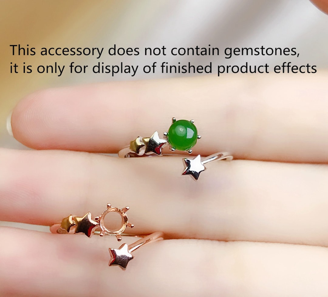 Sterling Silver Round Ring Setting, Round Ring Head, 925 Silver Ring ...