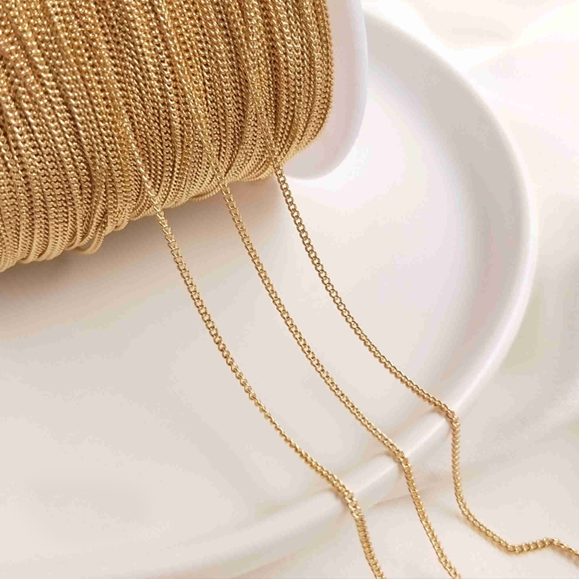 14K Gold Plated Cable Chain, Jewelry Making, 39