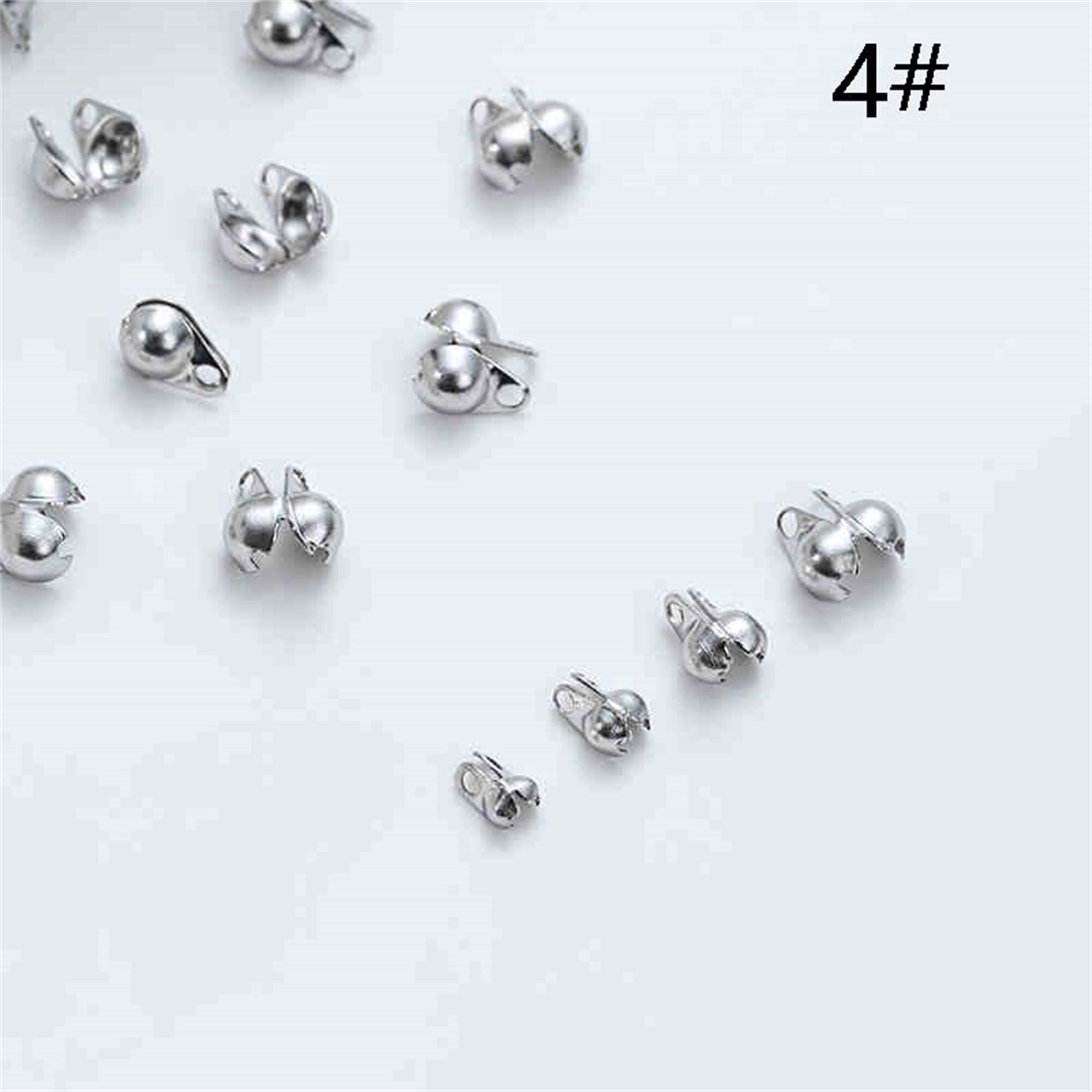 100pcs Stainless Steel Clamshell Bead Tips, Jewelry Making End Covers ...