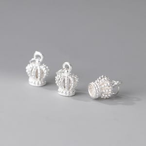 Sterling Silver Royal Crown Charm, Earring/bracelet Charm - Etsy