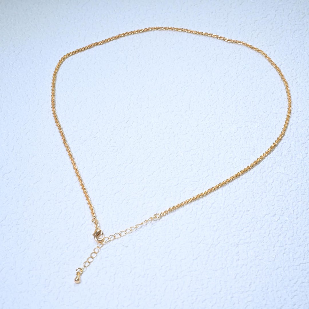18K Gold Plated Sparkling Cable Chain Necklace, Copper, 49cm - Etsy