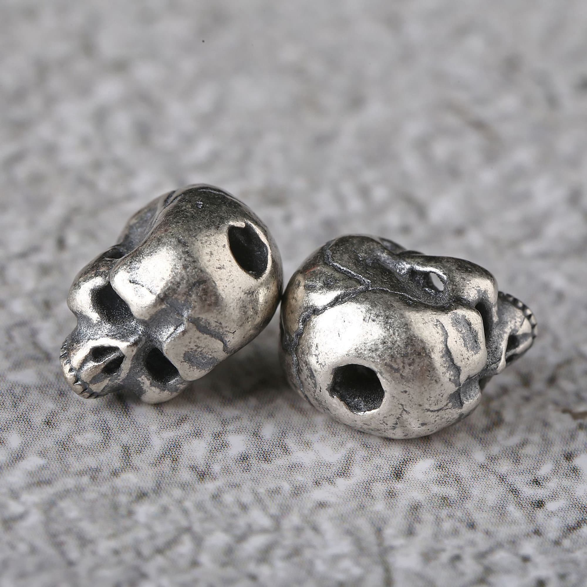 Sterling Silver Skull Bead Spacer Beads 925 Silver Skull - Etsy