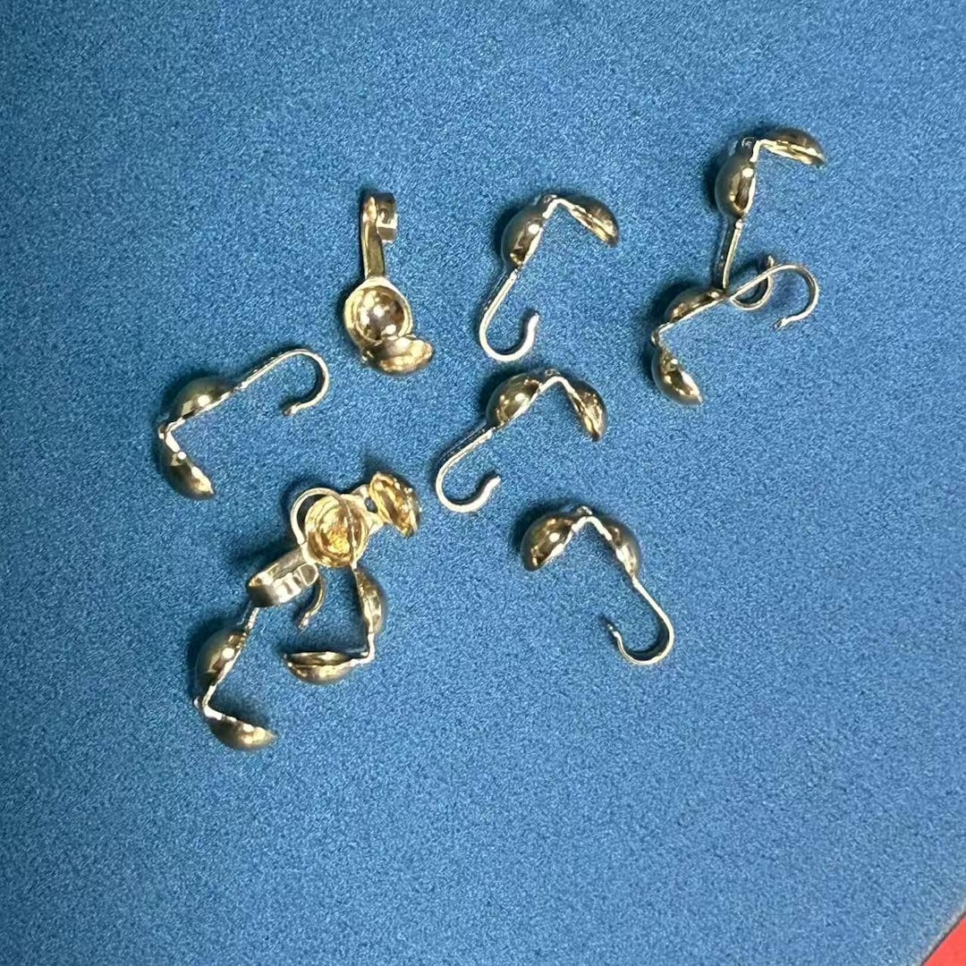 14K Gold Filled Clamshell Bead Tips, Jewelry Making, Crimp End Covers ...
