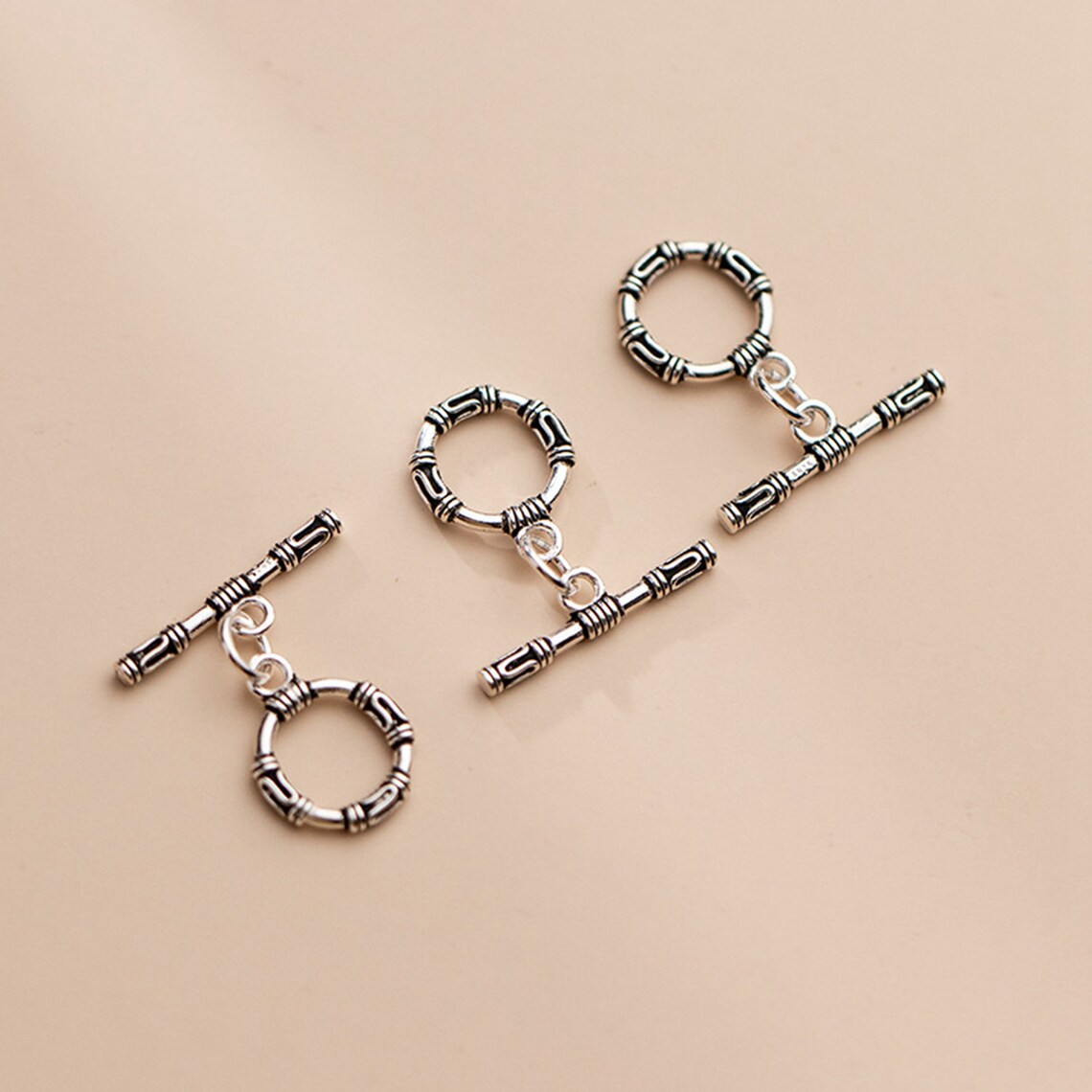 Sterling Silver Round Toggle Clasps S925 Silver Toggle Clasp - Etsy