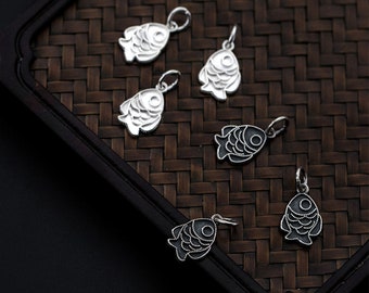 4 Sterling Silver Fish Charms 3D 2-sided 925 Silver Hollow - Etsy