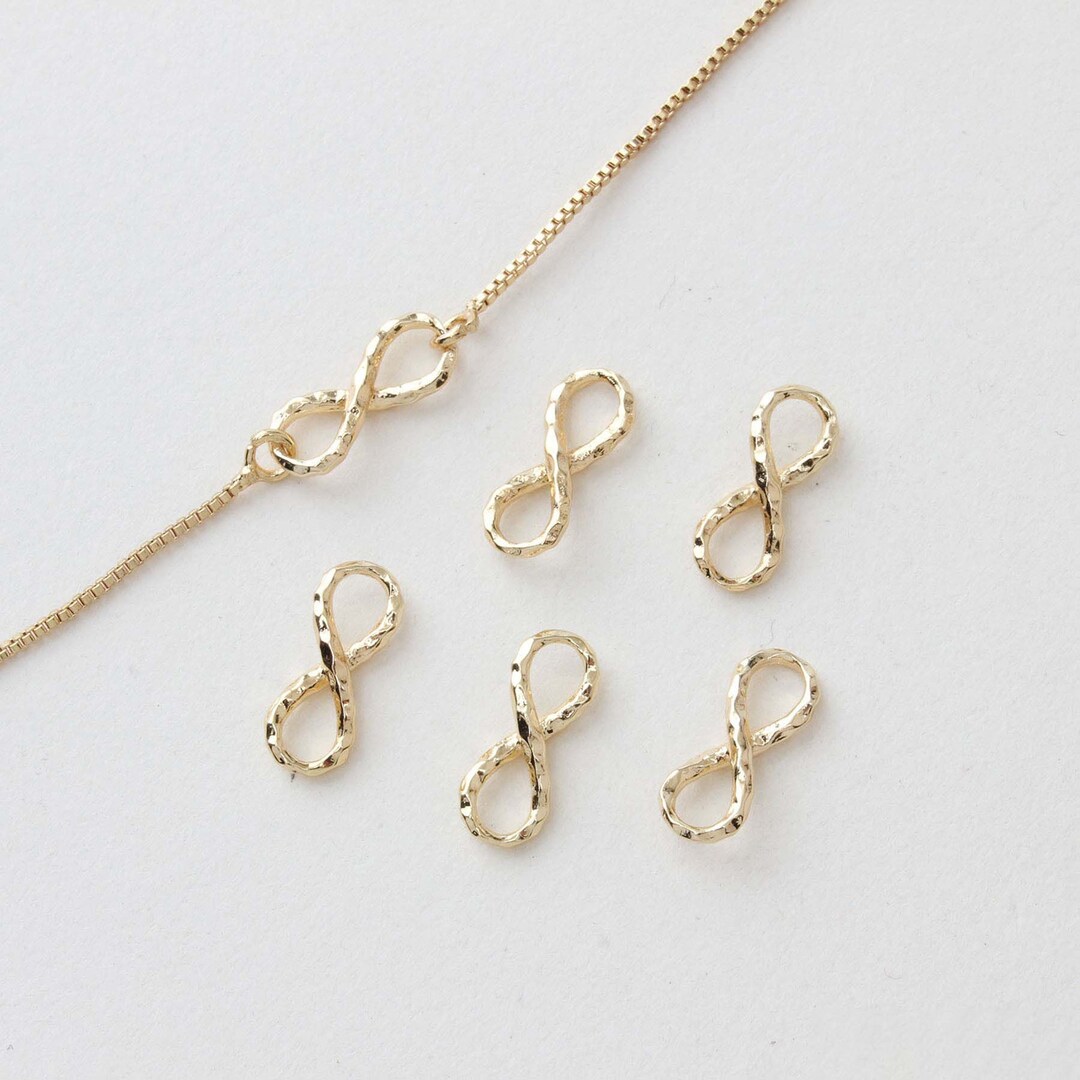 18K Gold Plated Small Infinity Connector Charms, Gold Tone Infinity ...